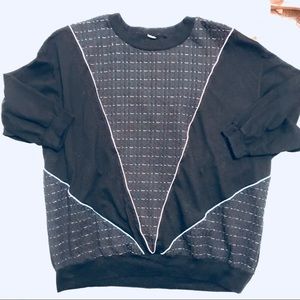 Vintage | Tops | Vintage Textured 34 Sleeve Sweatshirt | Poshmark